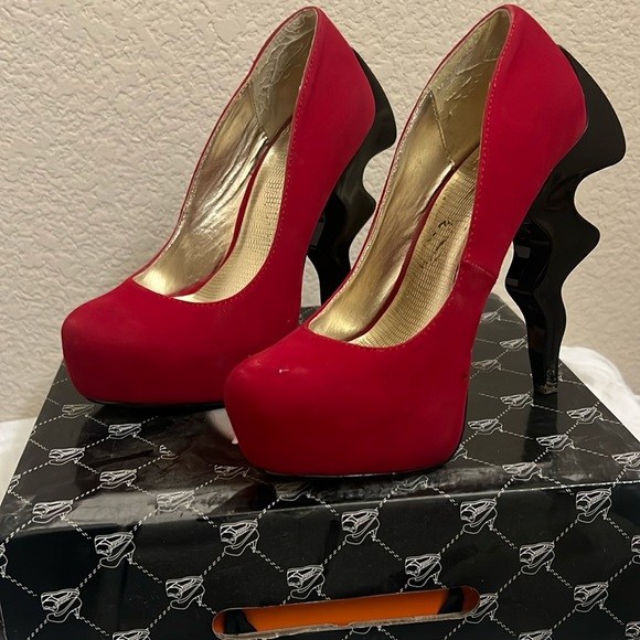 Shiekh | Shoes | Shiekh Red Velvet High Heels | Poshmark